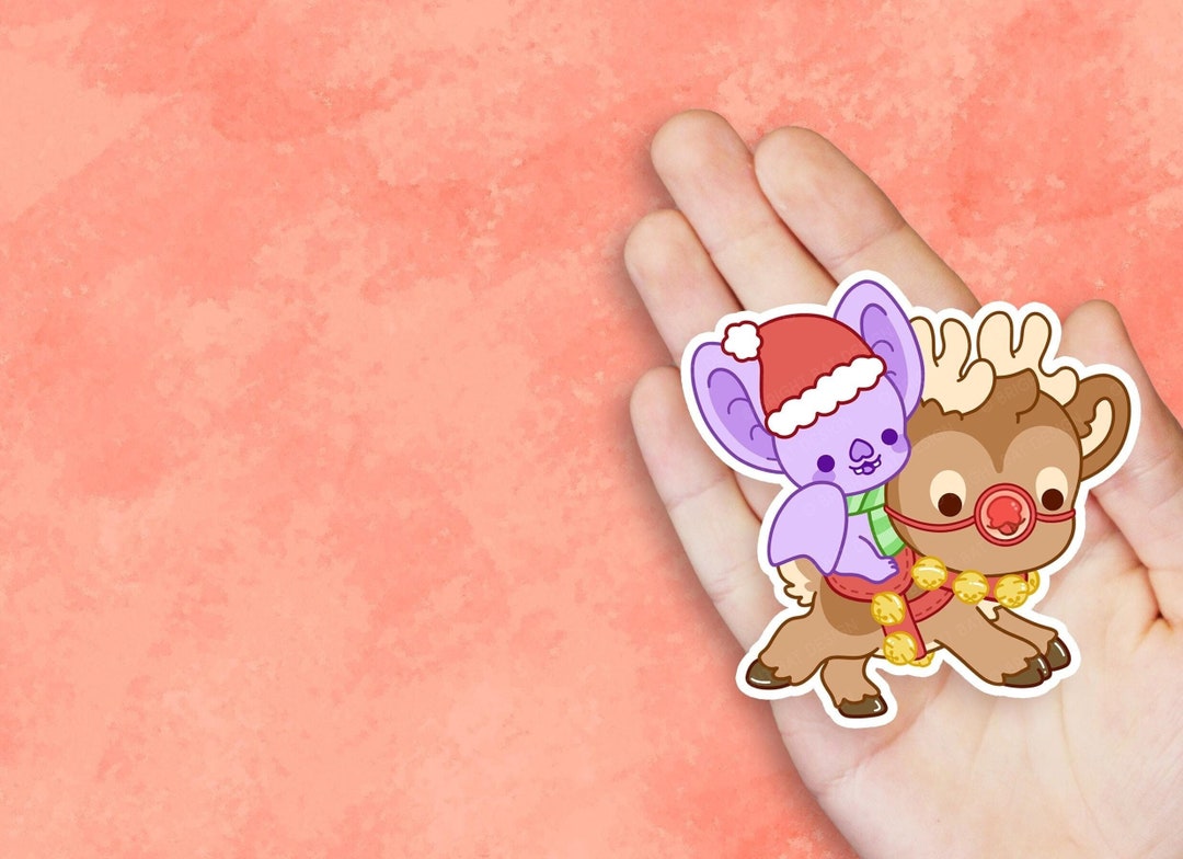 Reindeer Bat - Cute Kawaii Vinyl Sticker | Laptop Sticker | Water ...
