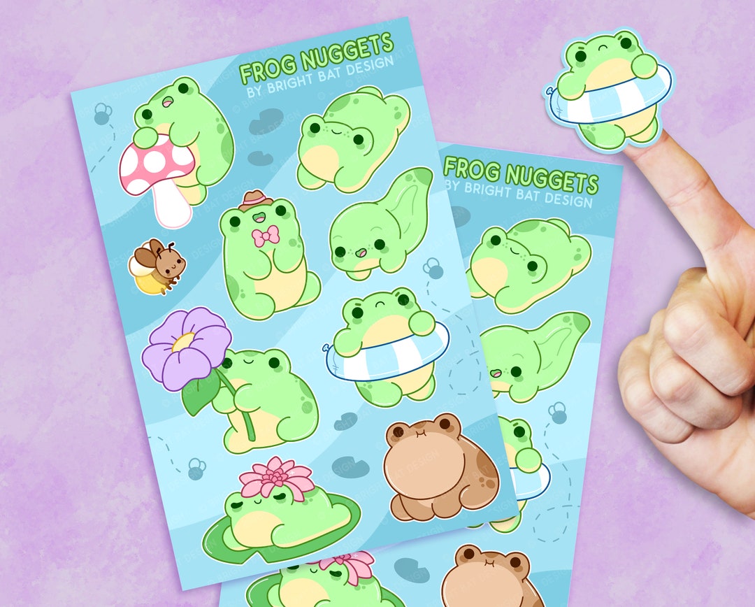 Frog Nuggets Sticker Sheets - 2 Pack | Kawaii Cute Stickers Kiss-cut ...