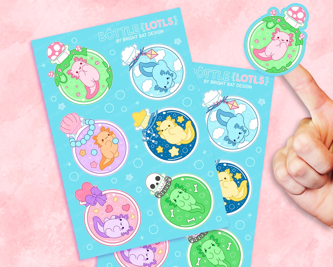 Bottle Lotl Sticker Sheets - 2 Pack | Kawaii Cute Stickers Kiss-cut ...