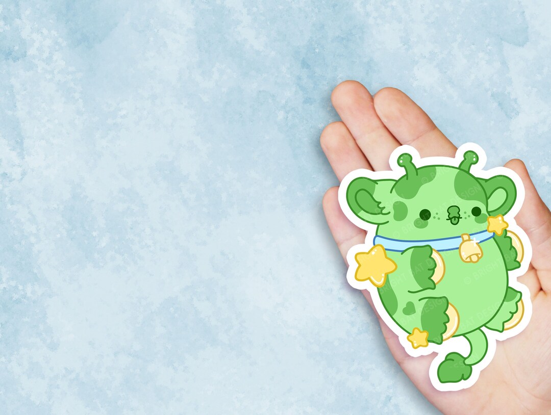 Orbit the Alien Cow Nugget Cute Kawaii Vinyl Sticker Laptop Sticker ...