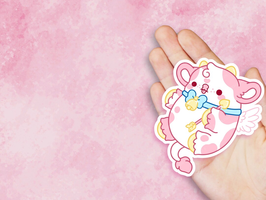 Crush the Cupid Cow Cute Kawaii Vinyl Sticker Laptop Sticker Water ...