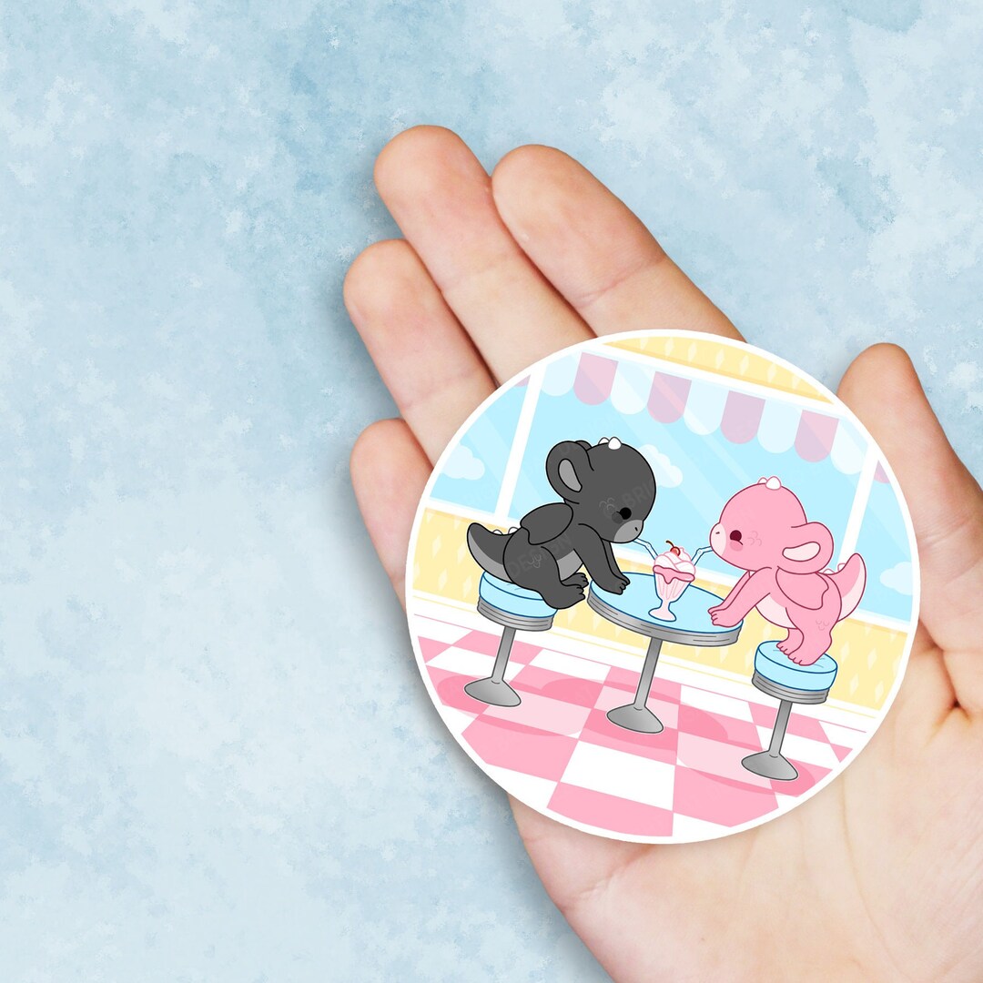 Dragon Milkshake Diner - Cute Kawaii Vinyl Sticker | Laptop Sticker ...