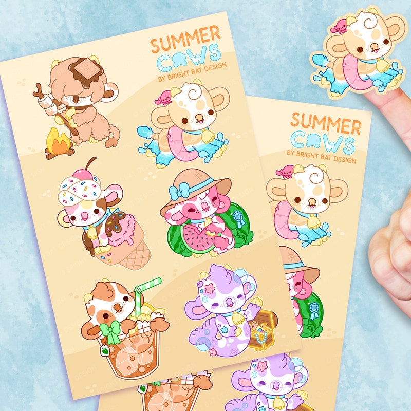 Cute Cow Print Stickers - Etsy