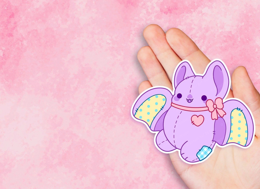 Plushie Bright Bat Nugget - Cute Kawaii Vinyl Sticker | Laptop Sticker ...