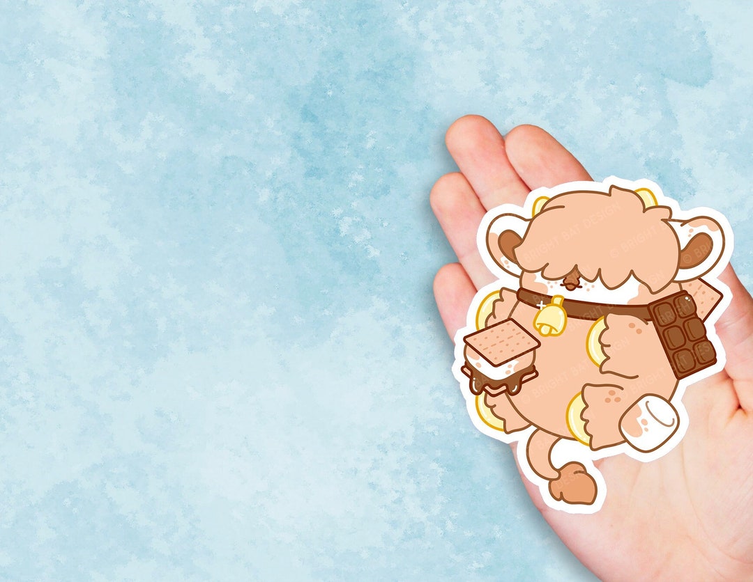 Mallow the Smores Cow Nugget - Cute Kawaii Vinyl Sticker | Laptop ...
