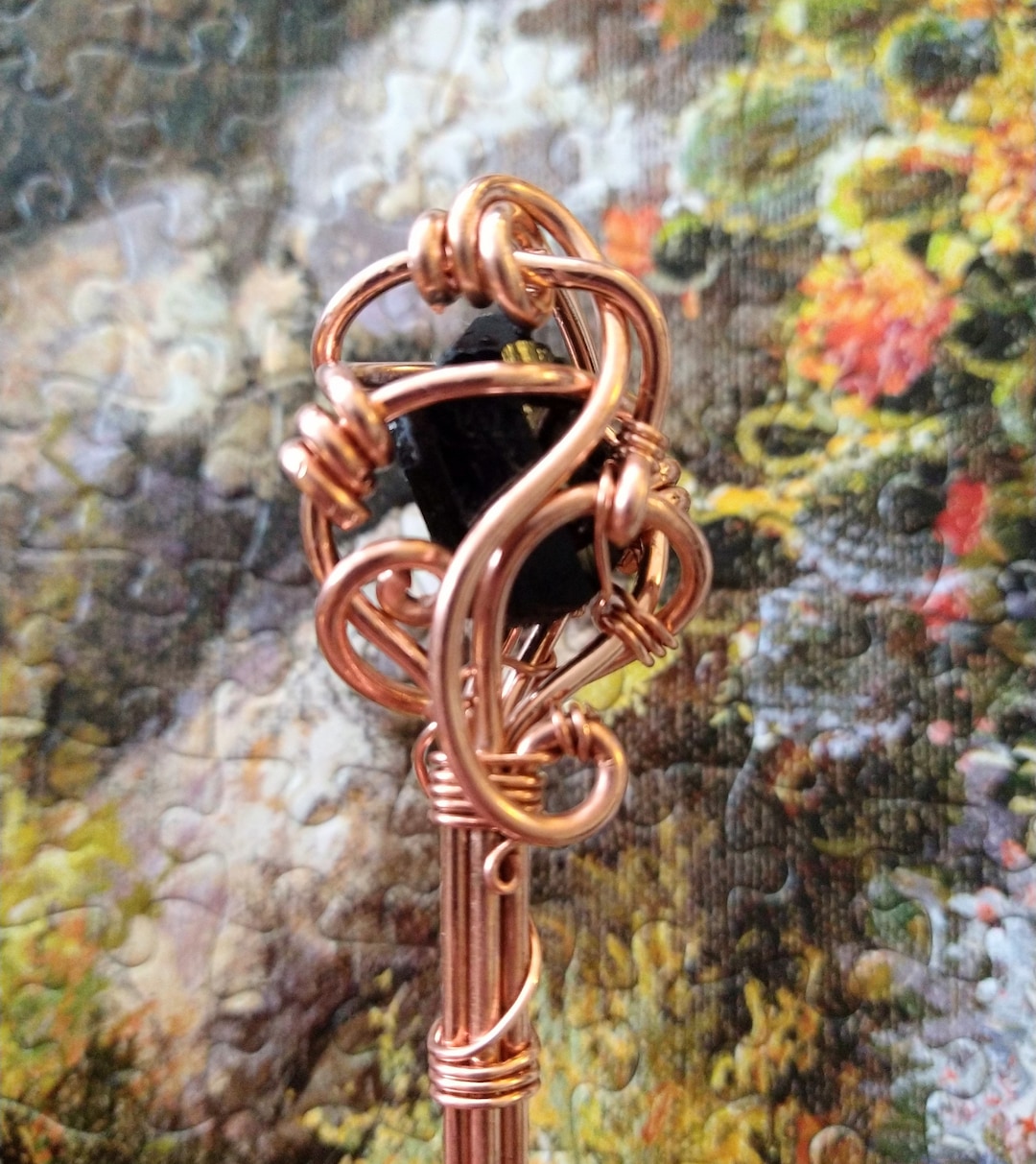 Mini Meditator ~crystal Wand~ Black Tourmaline, Quartz and Copper Wand ...