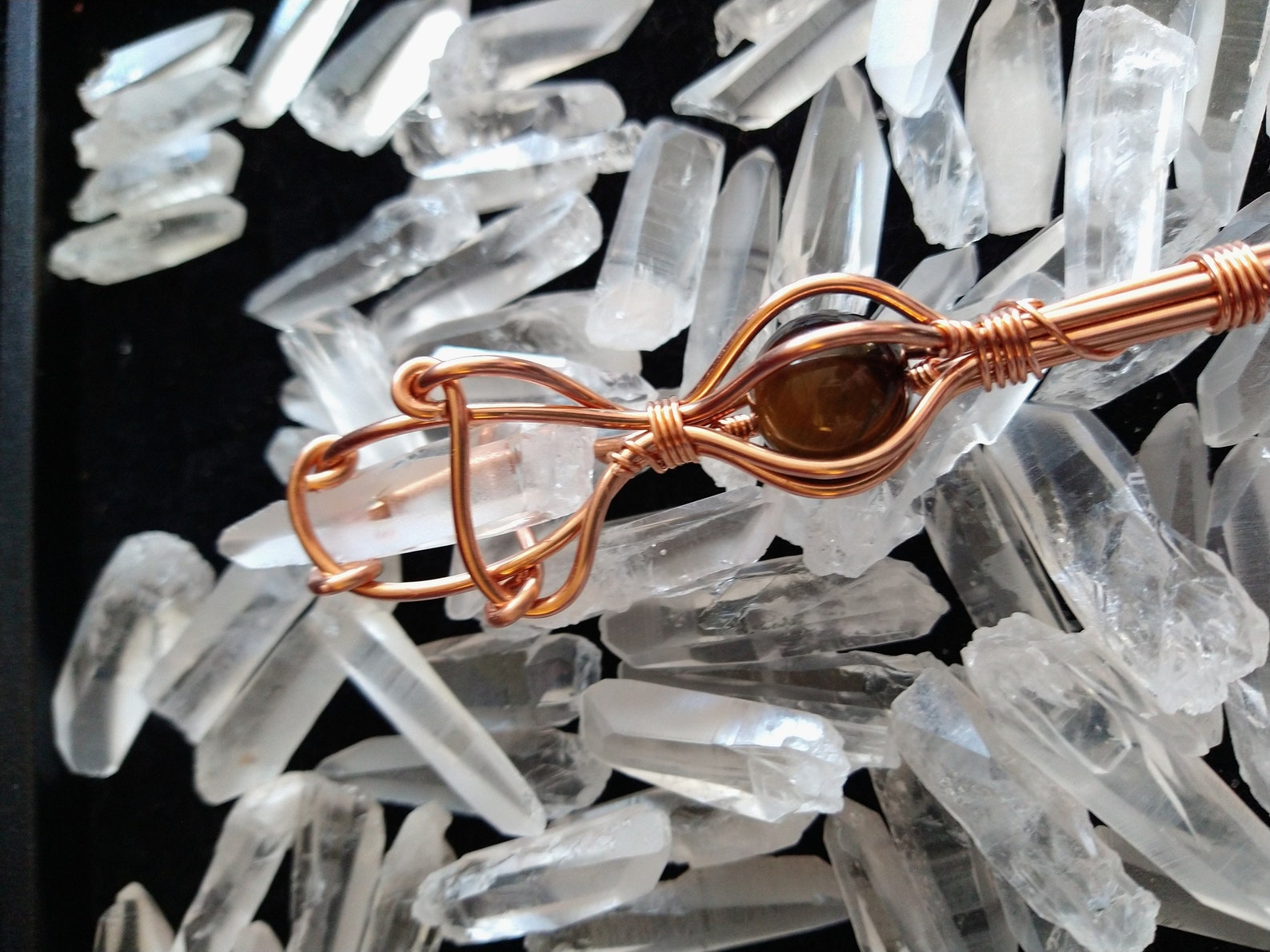 Balanced Crystal Copper Wand: Magic Altar Tool - Etsy