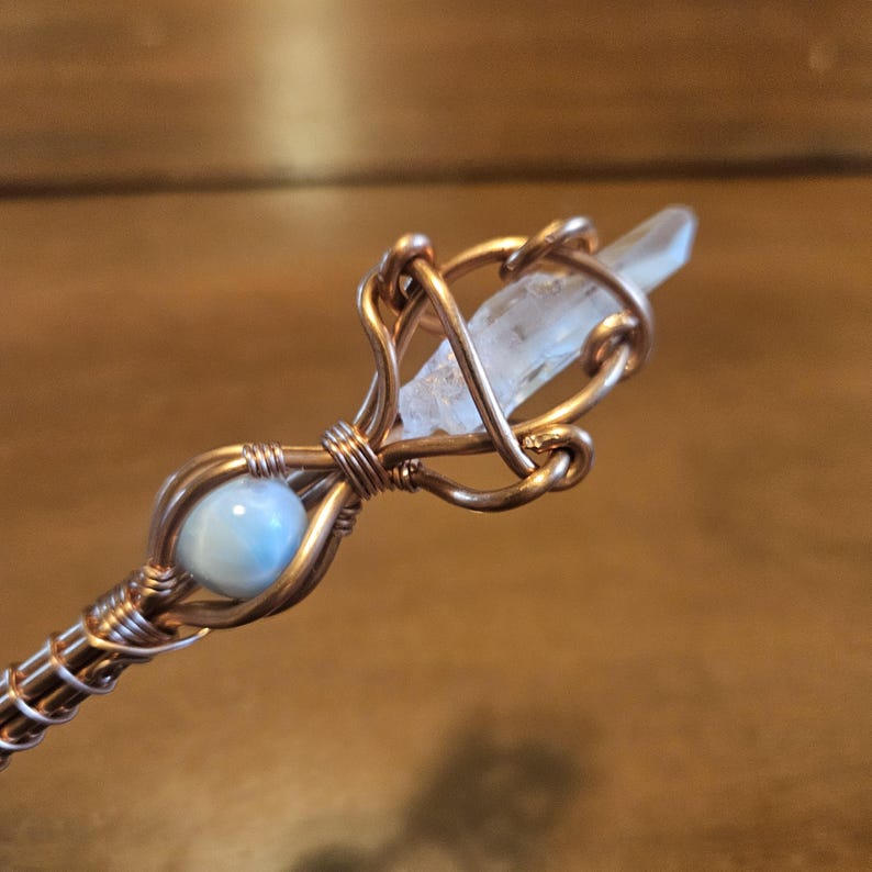 Balanced Crystal Copper Wand: Magic Altar Tool - Etsy