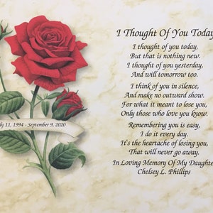 Memory of Daughter, Sympathy Gift, Condolence Gift, Memorial Day Gift ...