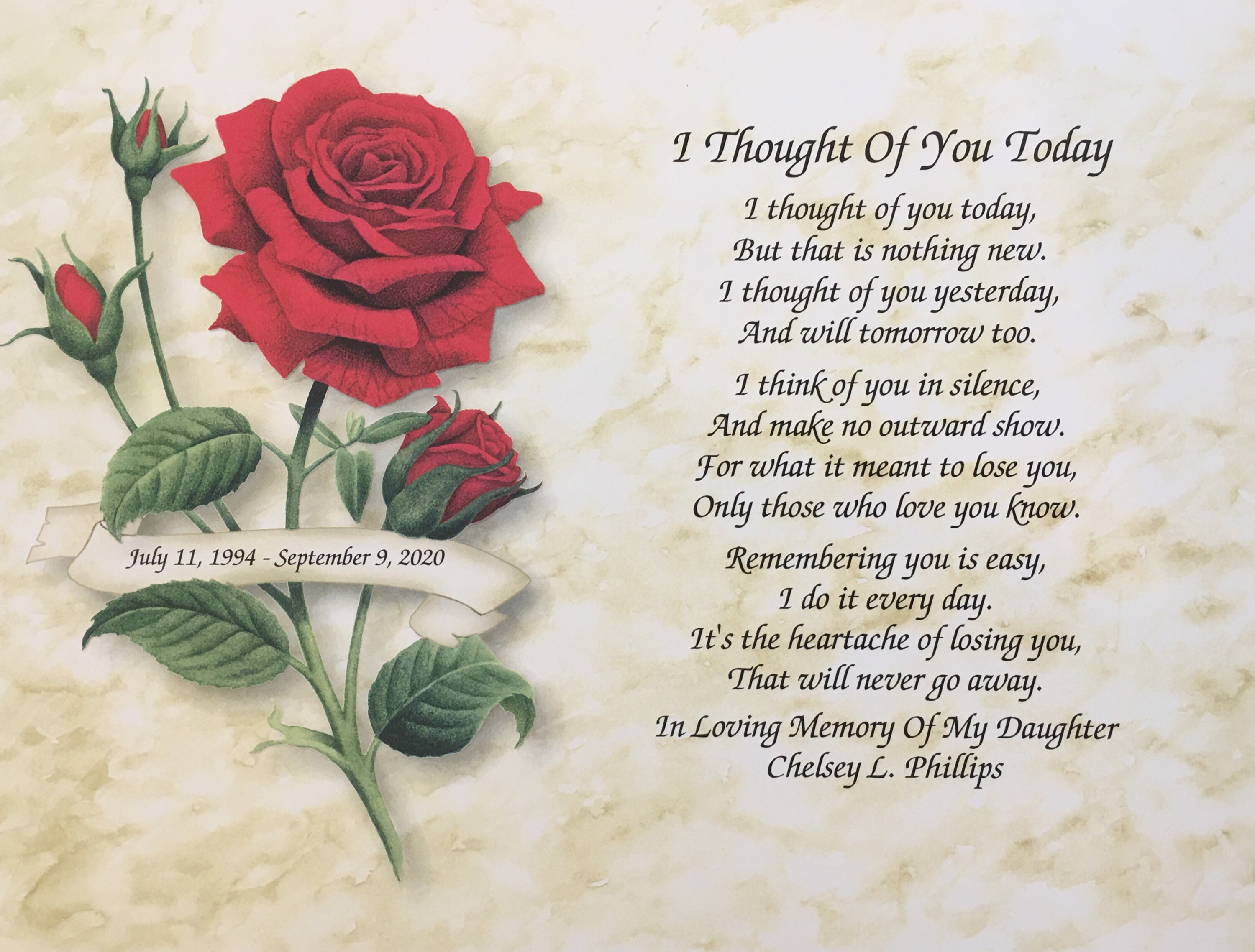 Memory of Daughter Sympathy Gift Condolence Gift Memorial | Etsy