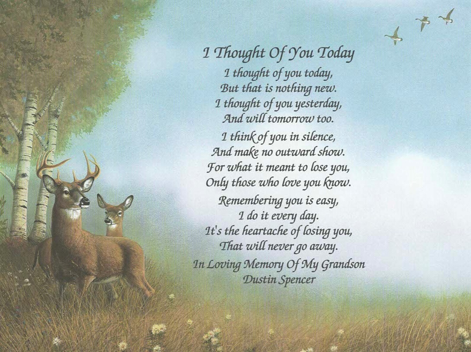 Memory of Grandson, Sympathy Gifts, in Memory Gift, Grandson Memorial ...