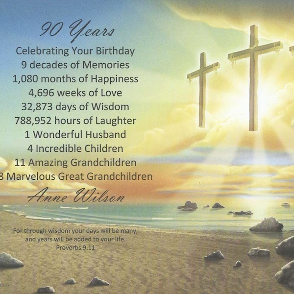 Religious 90th Birthday Card - Etsy