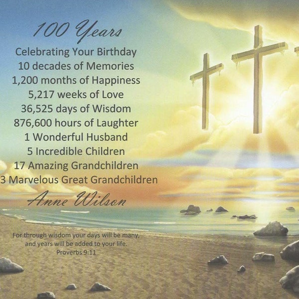 Religious 100th Birthday Card - Etsy