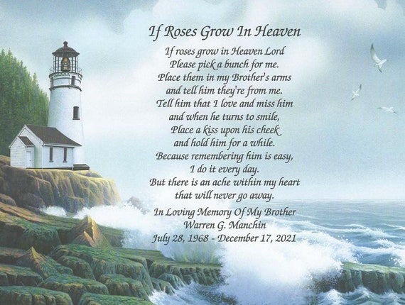 Memory of Brother Sympathy Gift Condolence Gift Memorial - Etsy