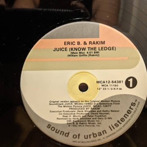 Eric B & Rakim Juice know the Ledge 12 Single Vinyl - Etsy