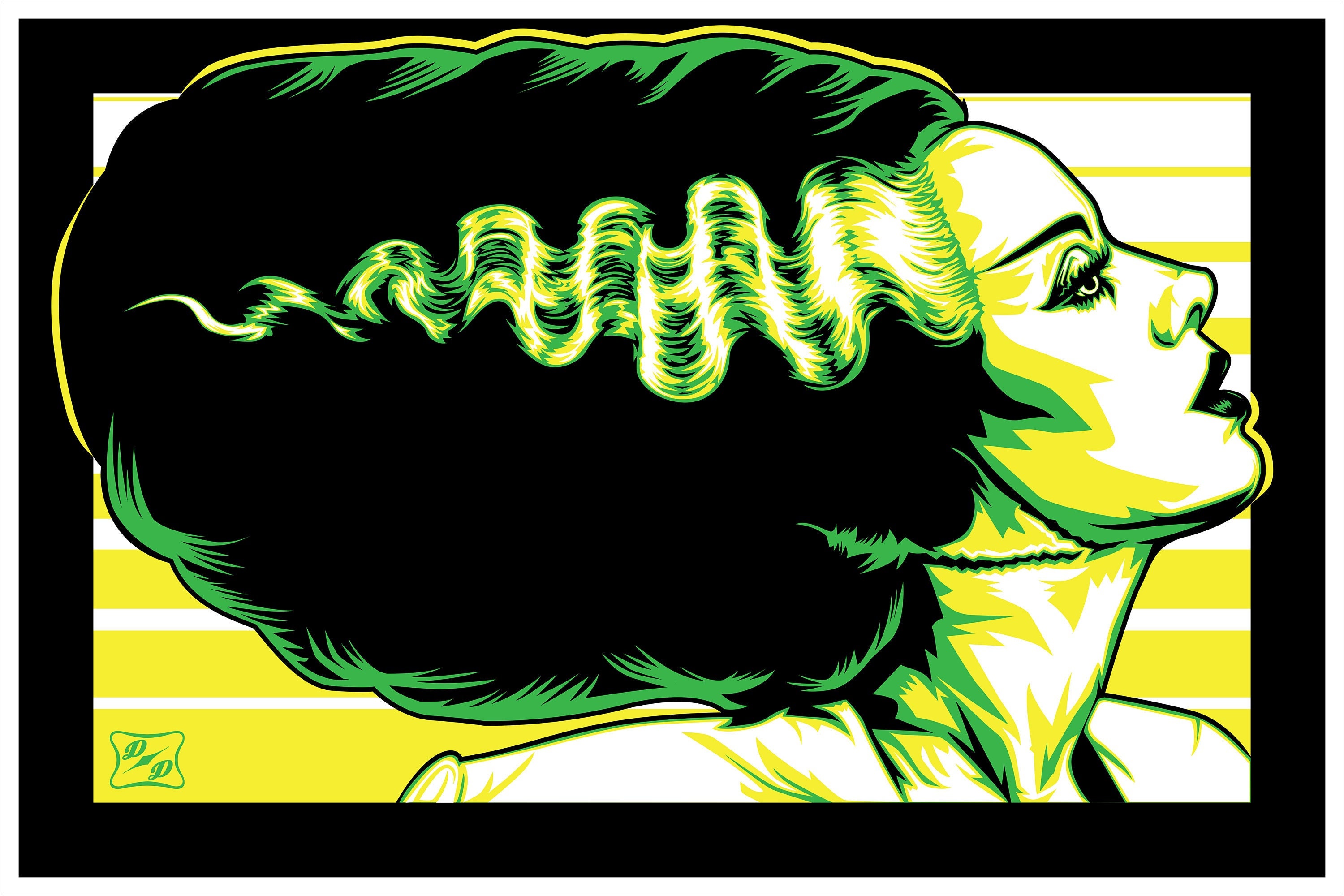 The Bride of Frankenstein Vector Art Print - Etsy