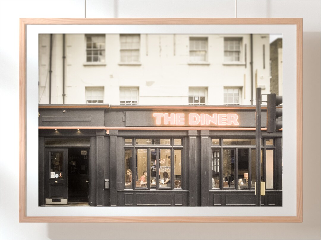 London Diner Photo Print, Cute Kitchen & Dining Room Wall Art | Retro ...