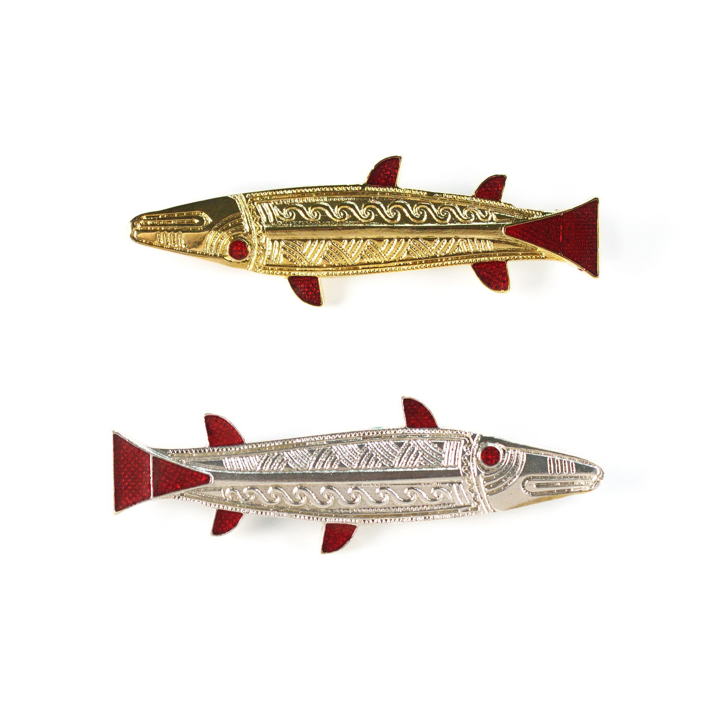 Anglo-saxon Fish Brooch V-VIII Century. Brass Cast Accessory With Gold ...