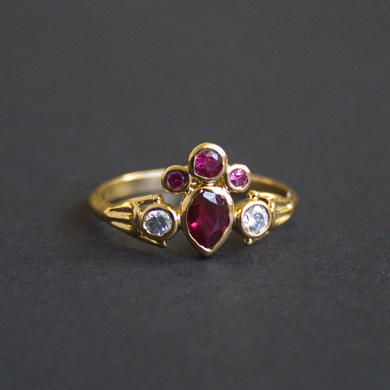 Crowned Heart Georgian Era Engagement Ring, XVIII-XIX Century Finger ...