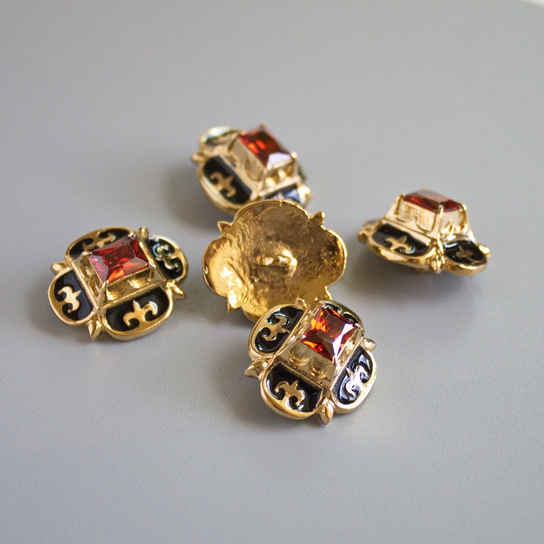Tudor Style Costume Buttons: 24k Gold Plated Renaissance Jewels - Etsy
