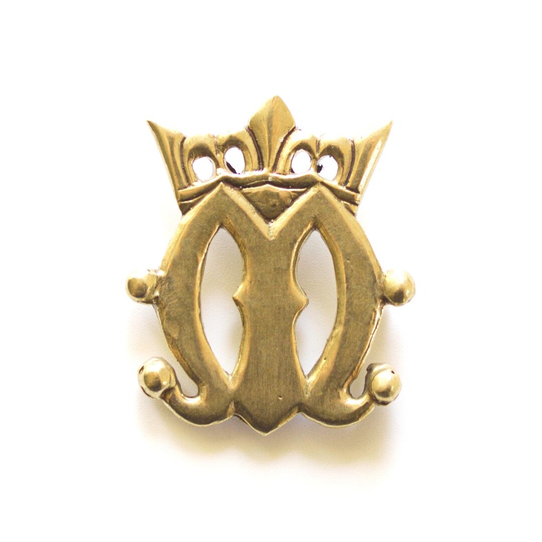 Medieval Brass Pilgrim Badge: Letter M Crown, 14th Century Renaissance ...