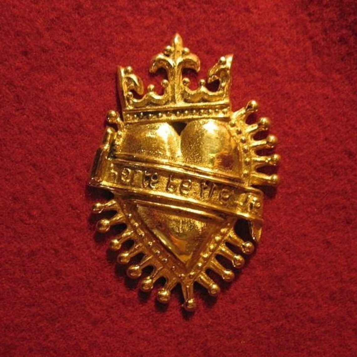 Crowned Heart Medieval Badge Middle Ages Pilgrim Badge Late - Etsy