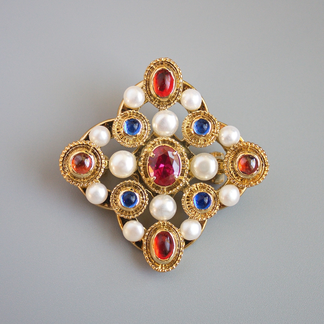 Medieval Brooch From Colmar Treasure, 14th Century Brooch With Pearls ...