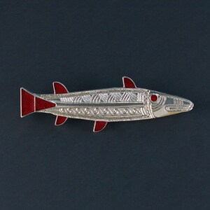 Anglo-saxon Fish Brooch V-VIII Century. Brass Cast Accessory With Gold ...