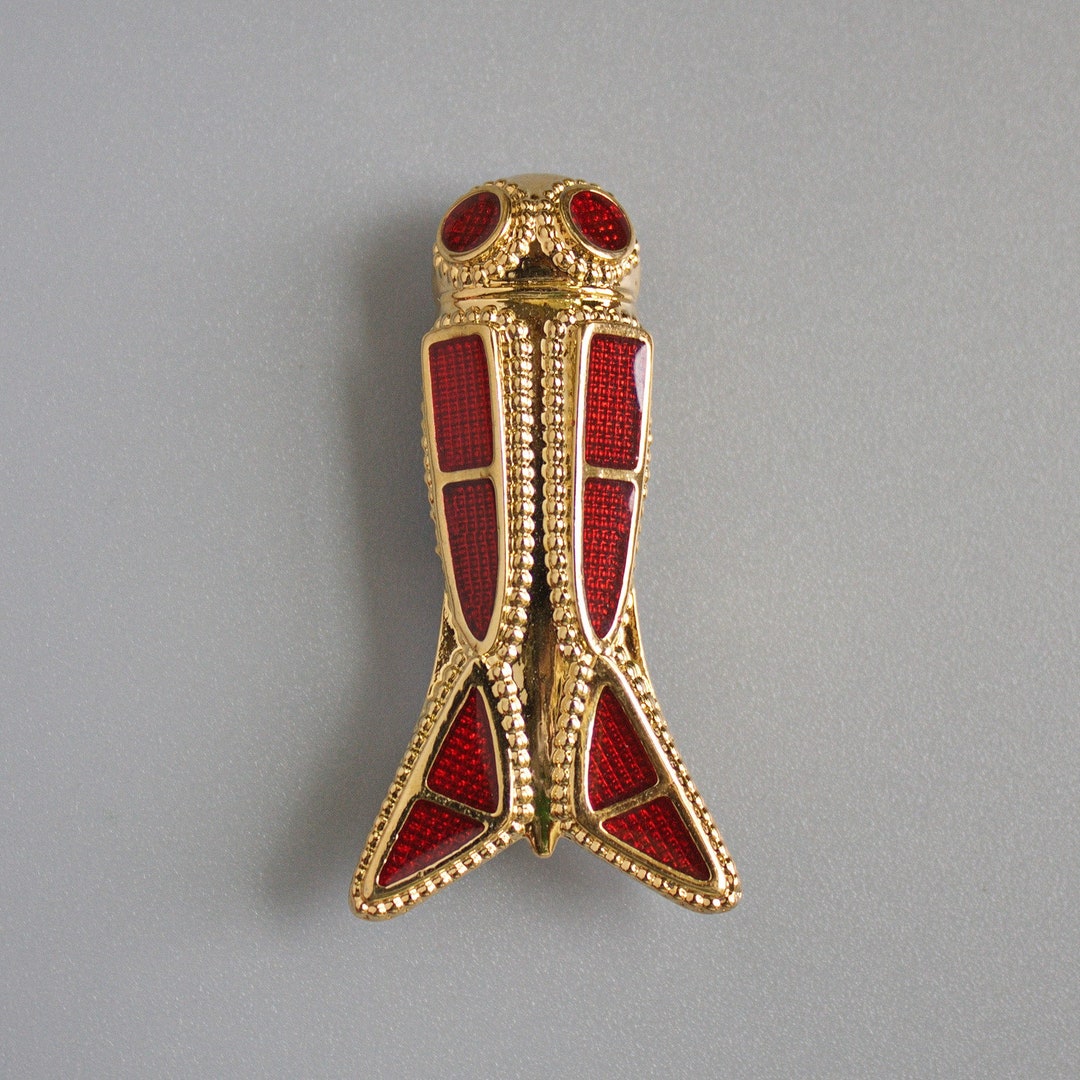 Hunnish Cicada Brooch: 24k Gold Plated Dark Ages Jewelry - Etsy