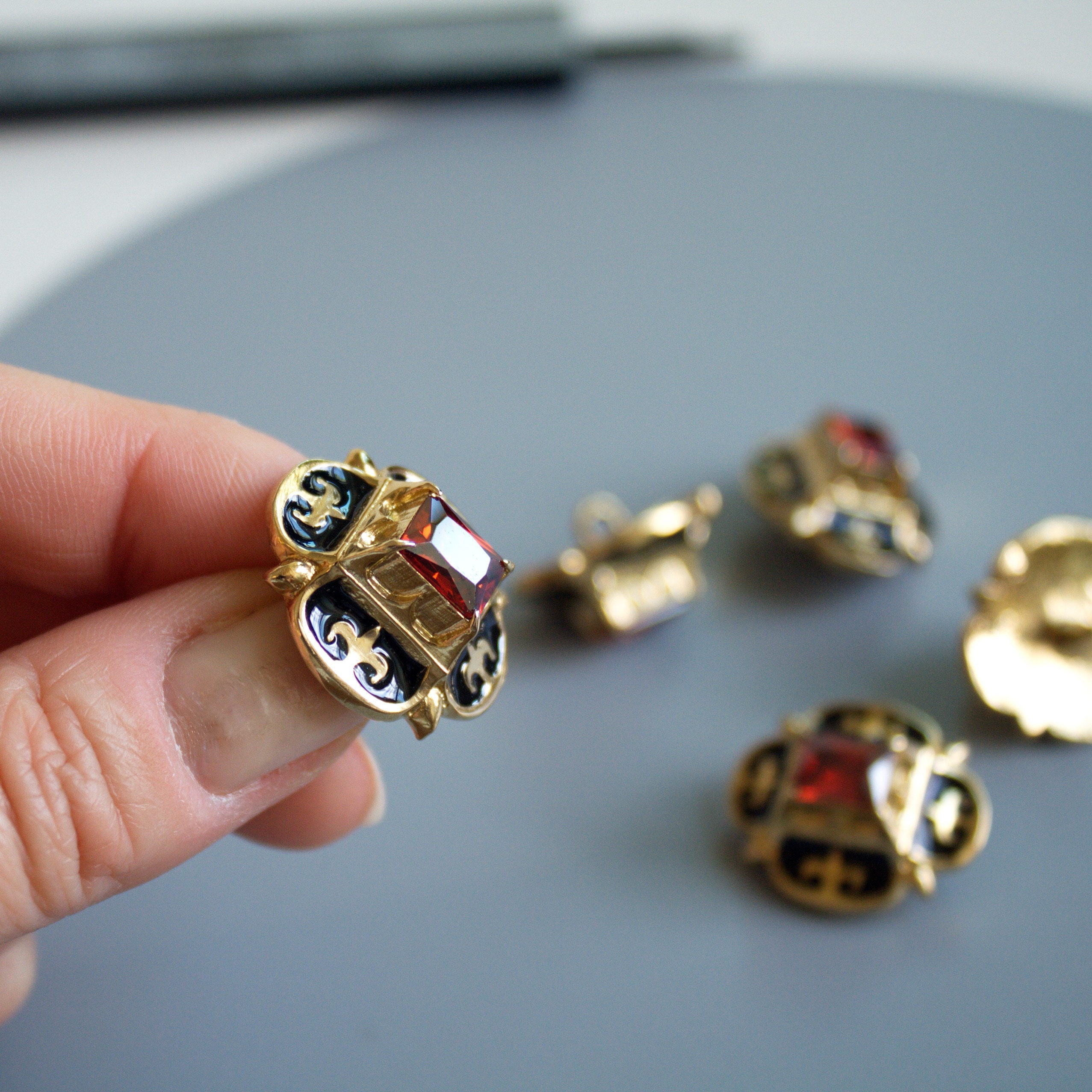 Tudor Style Costume Buttons: 24k Gold Plated Renaissance Jewels - Etsy