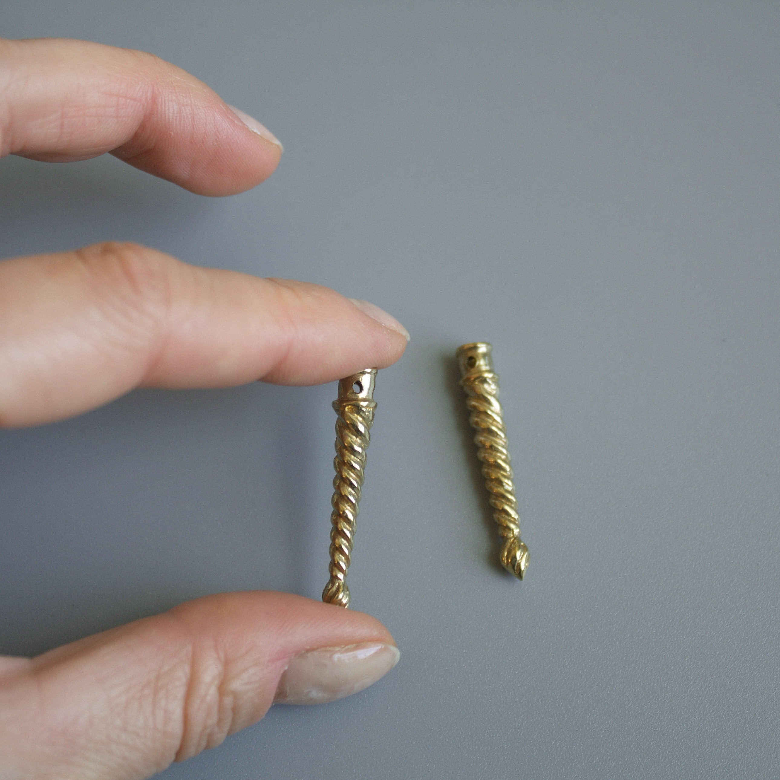 Pair of Brass Cast Lace Tips for Historical Reenactment, Historical ...