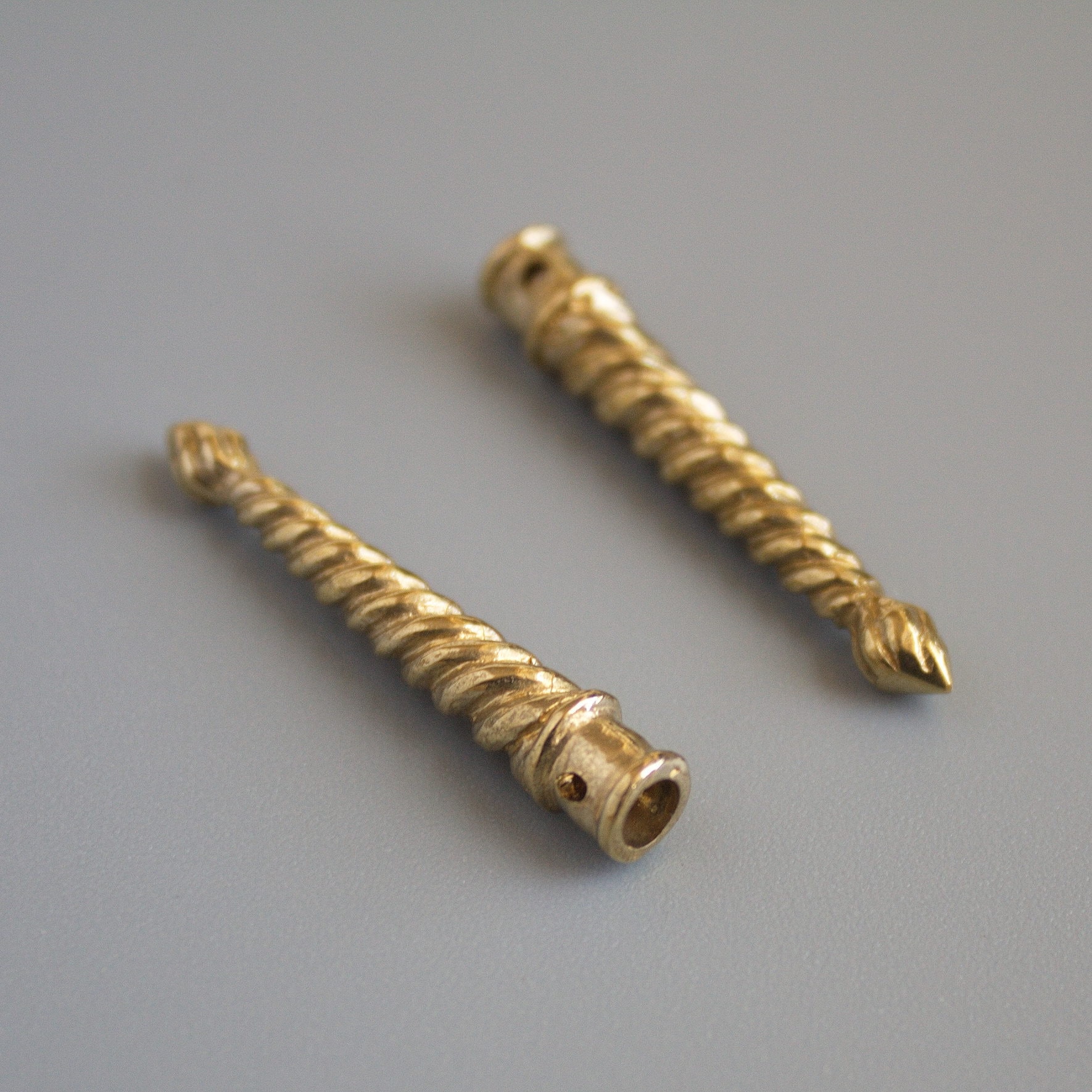 Pair of Brass Cast Lace Tips for Historical Reenactment, Historical ...