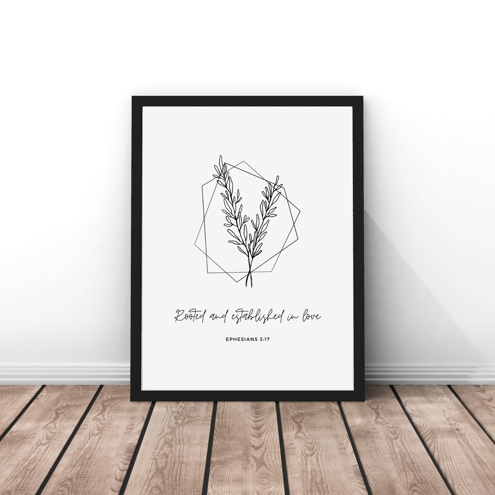 Ephesians 3:17 Rooted and Established in Love, Bible Verse Prints ...