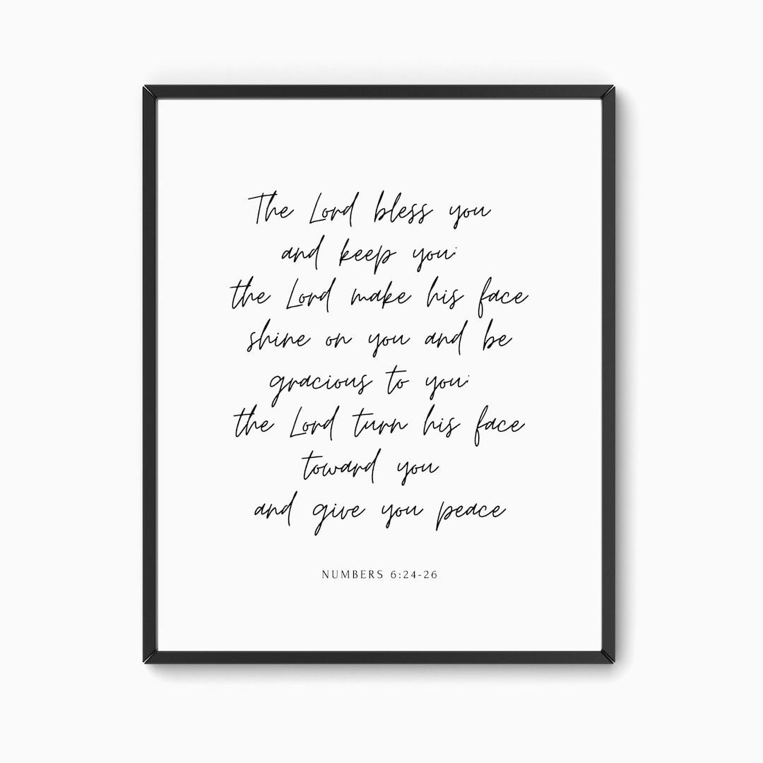 The Lord Bless You and Keep You, Numbers 6:24-26, Bible Verse Print ...