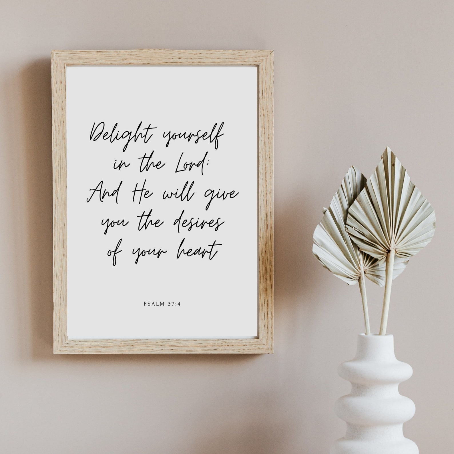 Delight Yourself in the Lord, Psalm 37:4, Printable Wall Art, Bible ...
