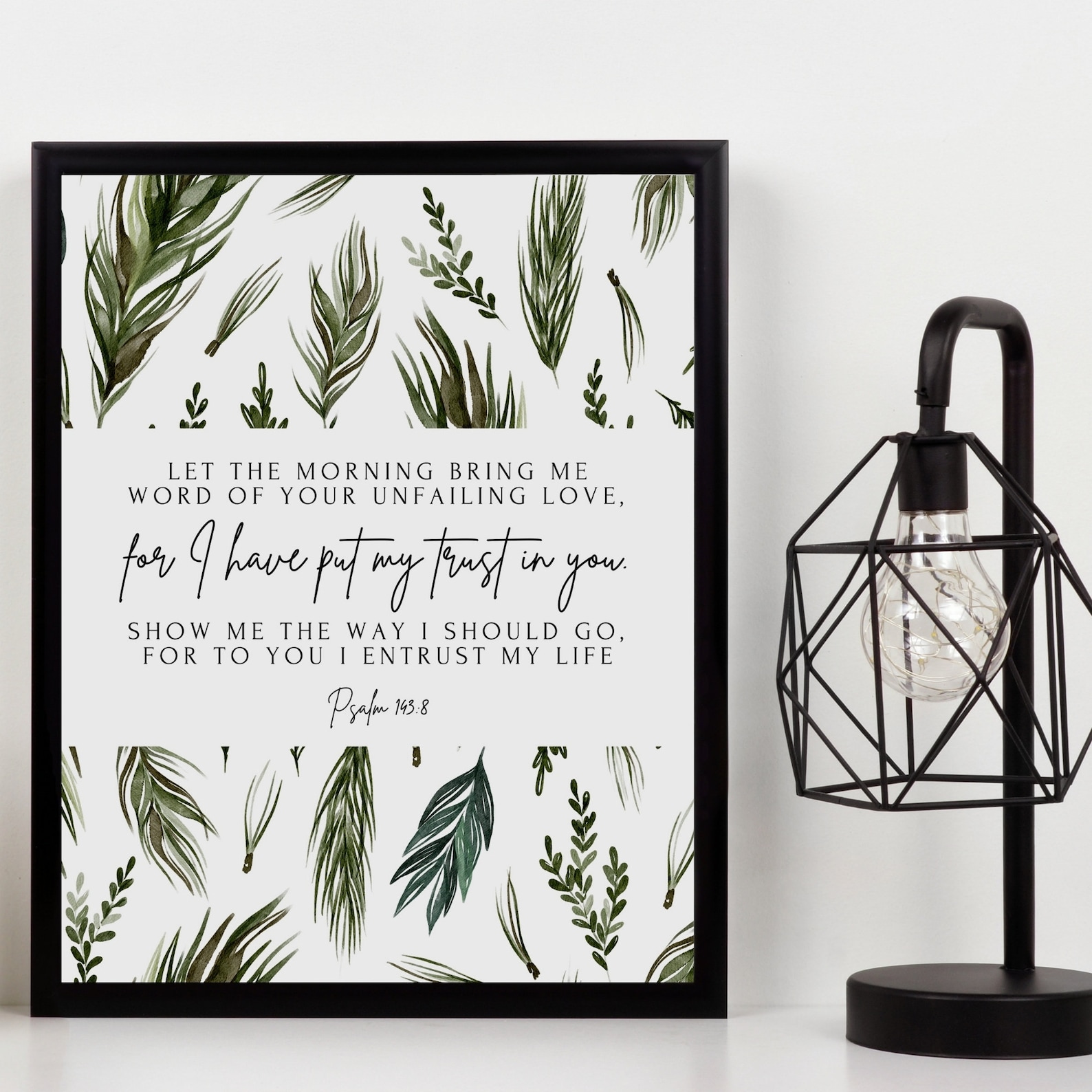Psalm 143:8, Art Print, Printable Wall Art, Bible Verse Prints, Home ...