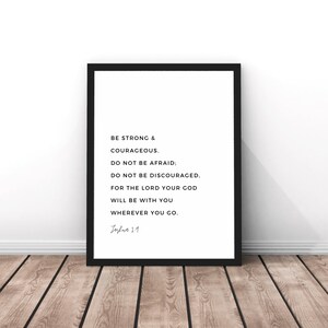 Joshua 1:9 Art Print, Printable Wall Art, Bible Verse Prints, Home ...