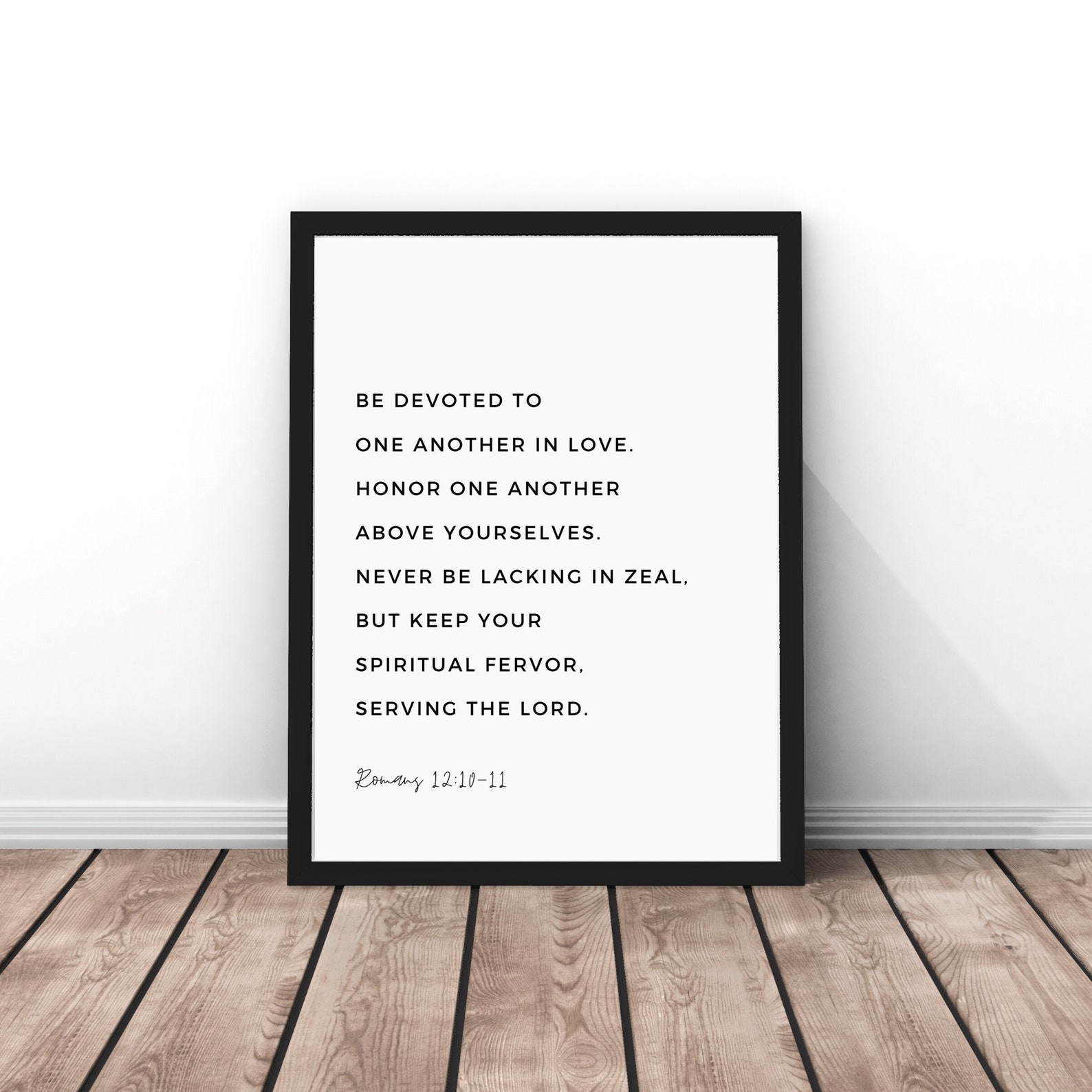 Romans 12:10-11, Art Print, Printable Wall Art, Bible Verse Prints ...