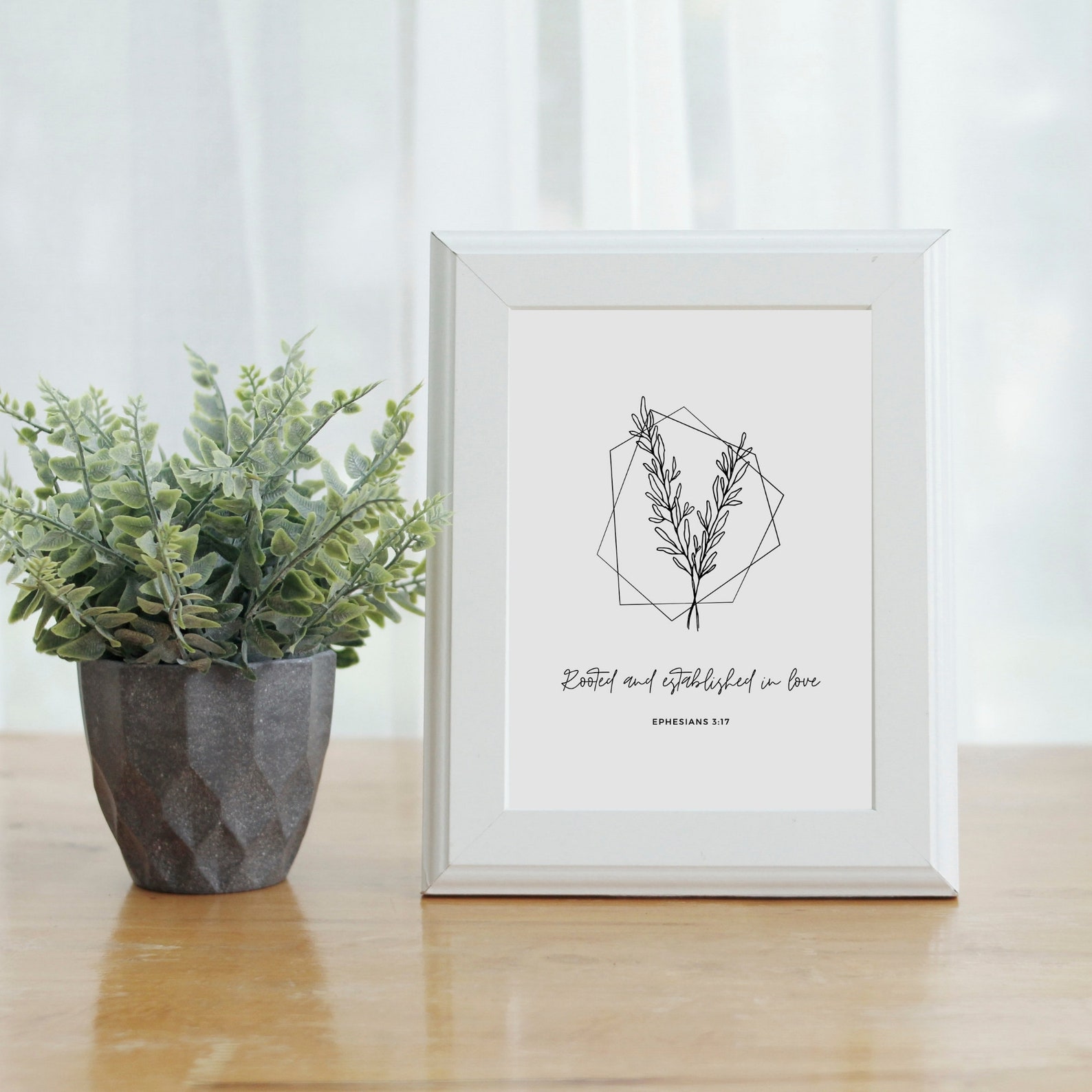 Ephesians 3:17 Rooted and Established in Love, Bible Verse Prints ...