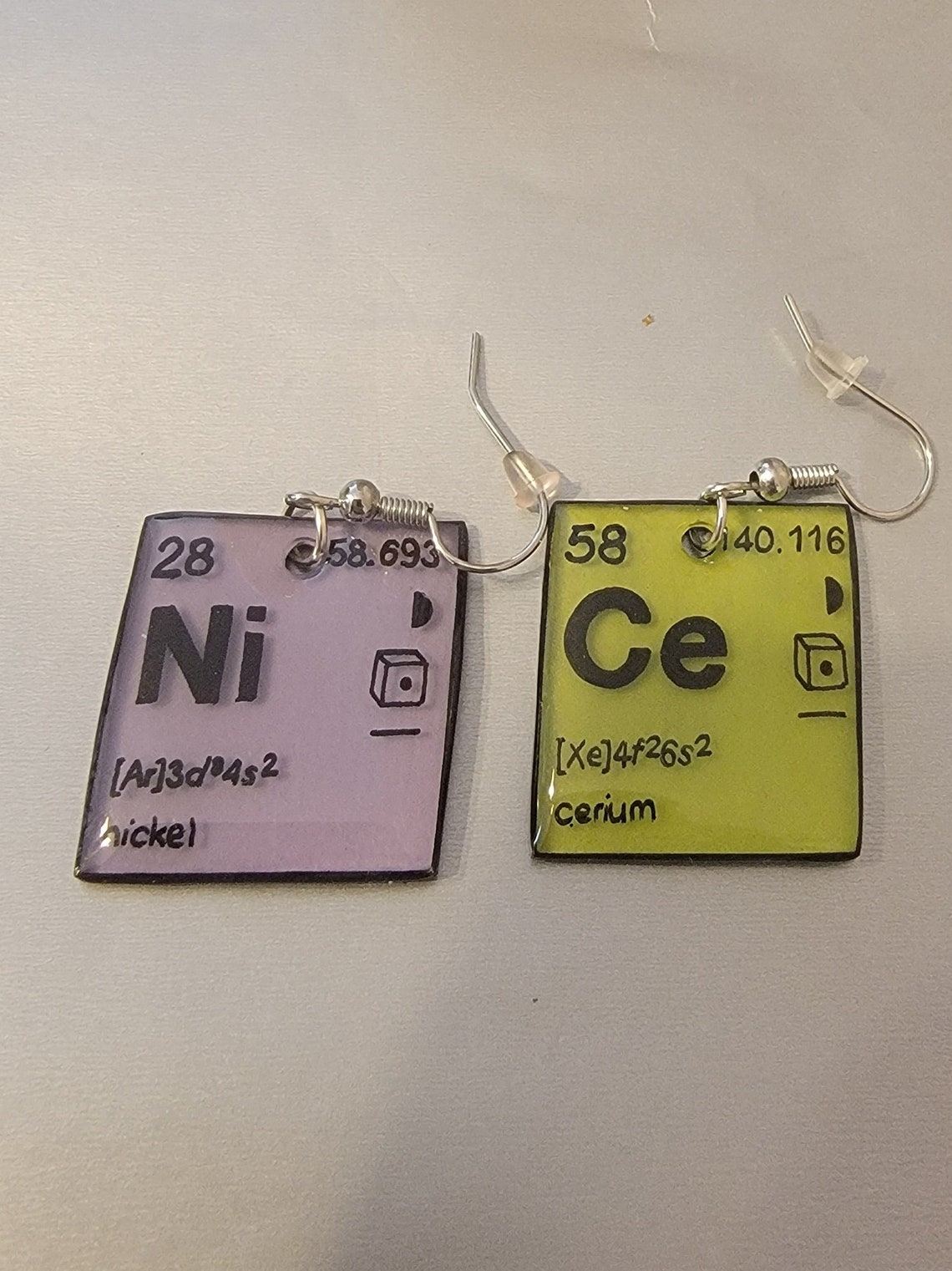Periodic Table Elements Nice Earrings Nickel/cerium Elements - Etsy