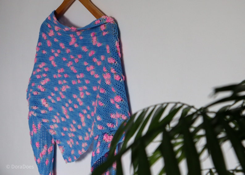 Crochet Shawl Pattern: Triangle Shawl Made Using Assigned Pooling Yarn ...