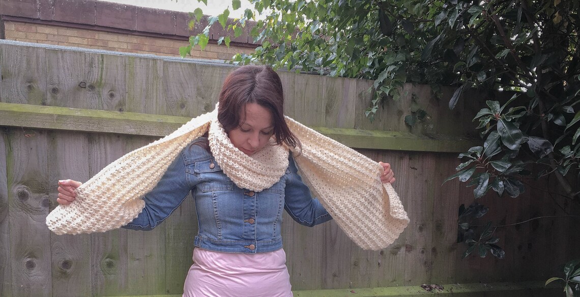Crochet Scoodie Pattern. Textured Hooded Scarf, Worn as a Scarf, Wrap ...