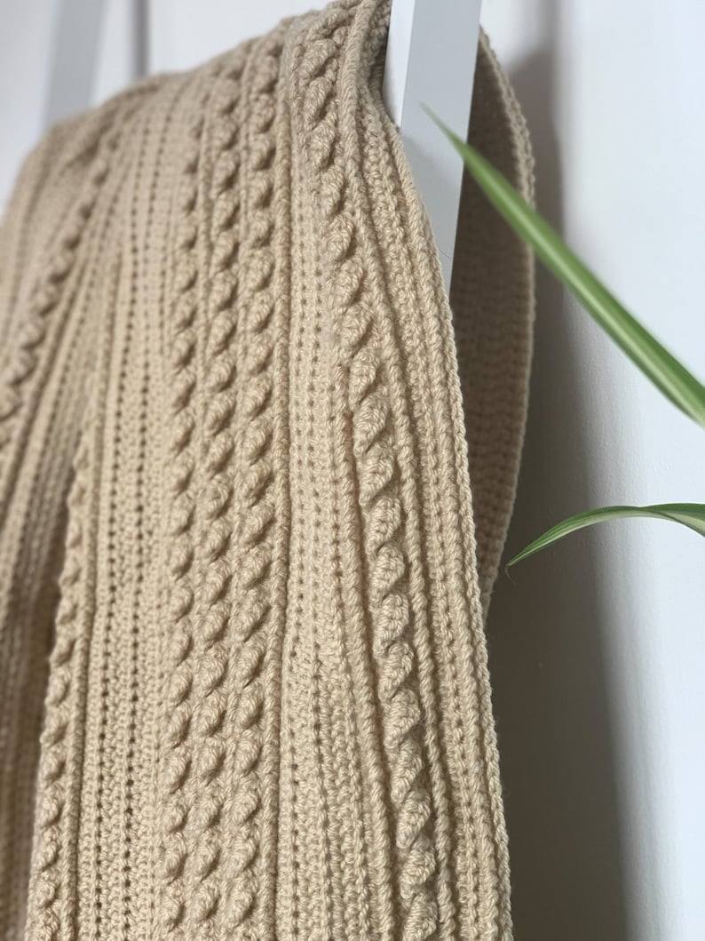 Aran Crochet Cable Blanket Pattern: Fishermans Cable Crochet - Etsy UK