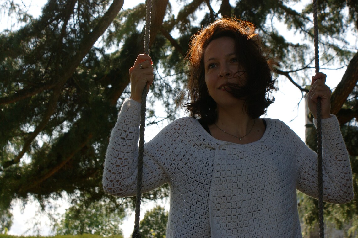 Wrap Around Crochet Cardigan Pattern Modern Top-down Seamless | Etsy