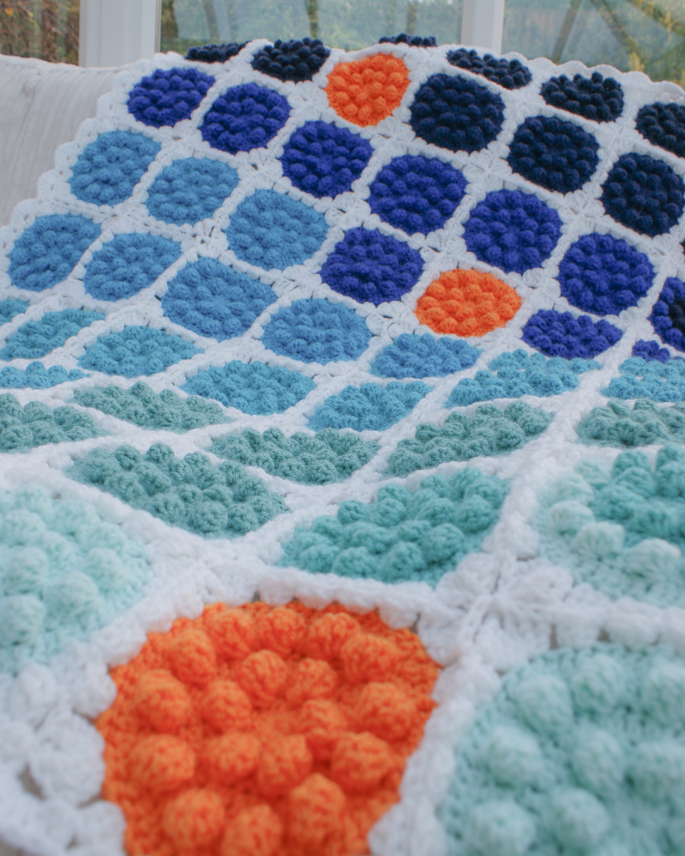 Bobble Pop Crochet Blanket Pattern: Colourful Circle Motif | Etsy