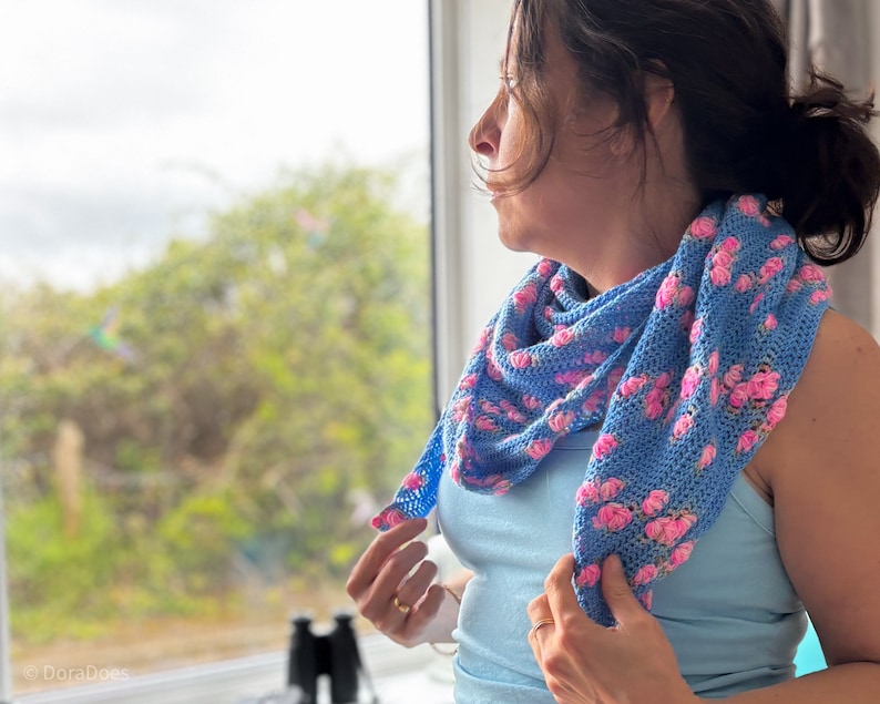 Crochet Shawl Pattern: Triangle Shawl Made Using Assigned Pooling Yarn ...