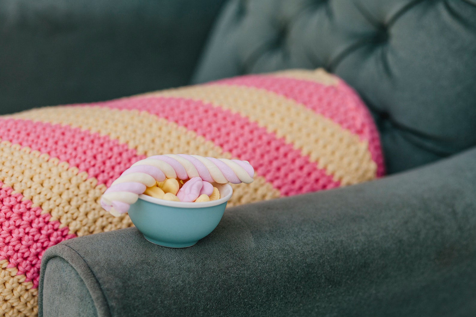 Crochet Bolster Cushion Pattern: Candy Stripe Pink and Yellow | Etsy UK