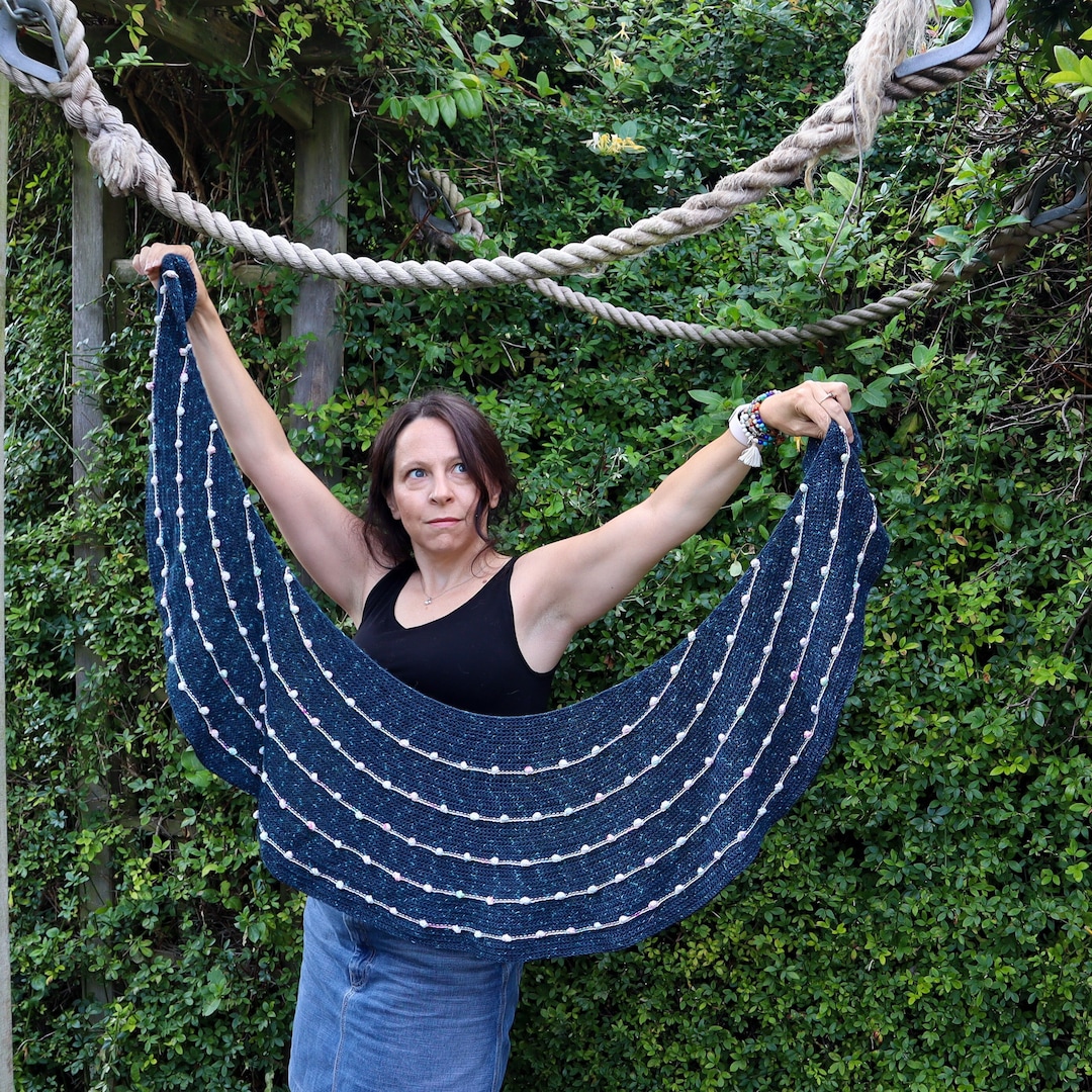 Crescent Crochet Shawl Pattern: ‘festoon’ is a PDF Crochet Pattern for ...