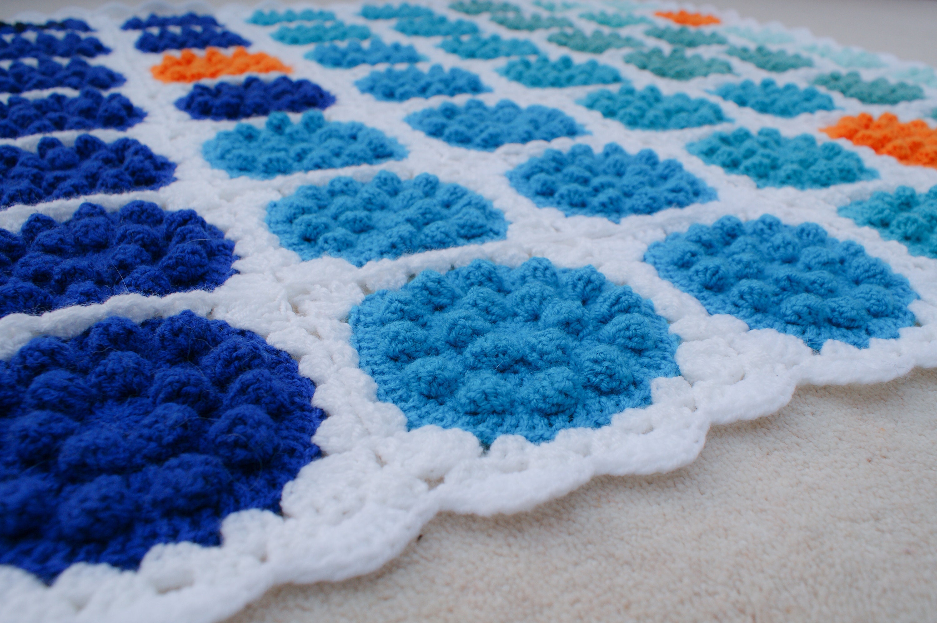 Bobble Pop Crochet Blanket Pattern: Colourful Circle Motif | Etsy