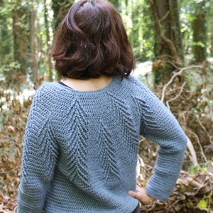 Southern Pines Women’s Crochet Sweater Pattern| Top Down Cabled Alpine ...